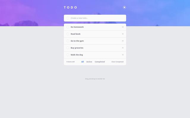 Frontend Mentor To Do List React Redux Tailwind Coding Challenge