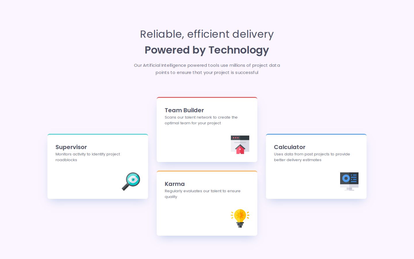 Frontend Mentor | Responsive Four Card Feature Section (CSS Grid) coding challenge solution