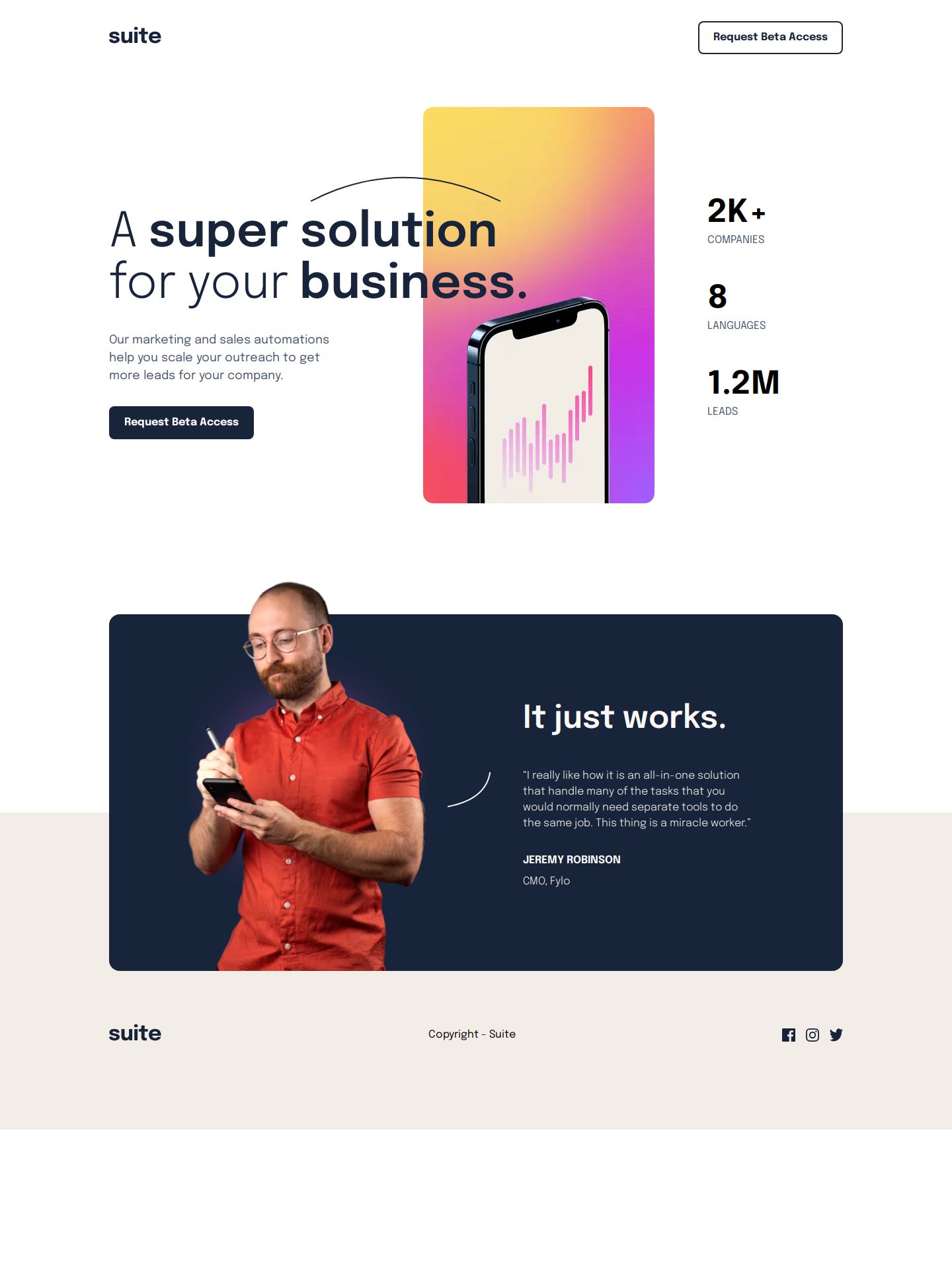Frontend Mentor | Responsive suite-landing-page using CSS flex-box coding challenge solution