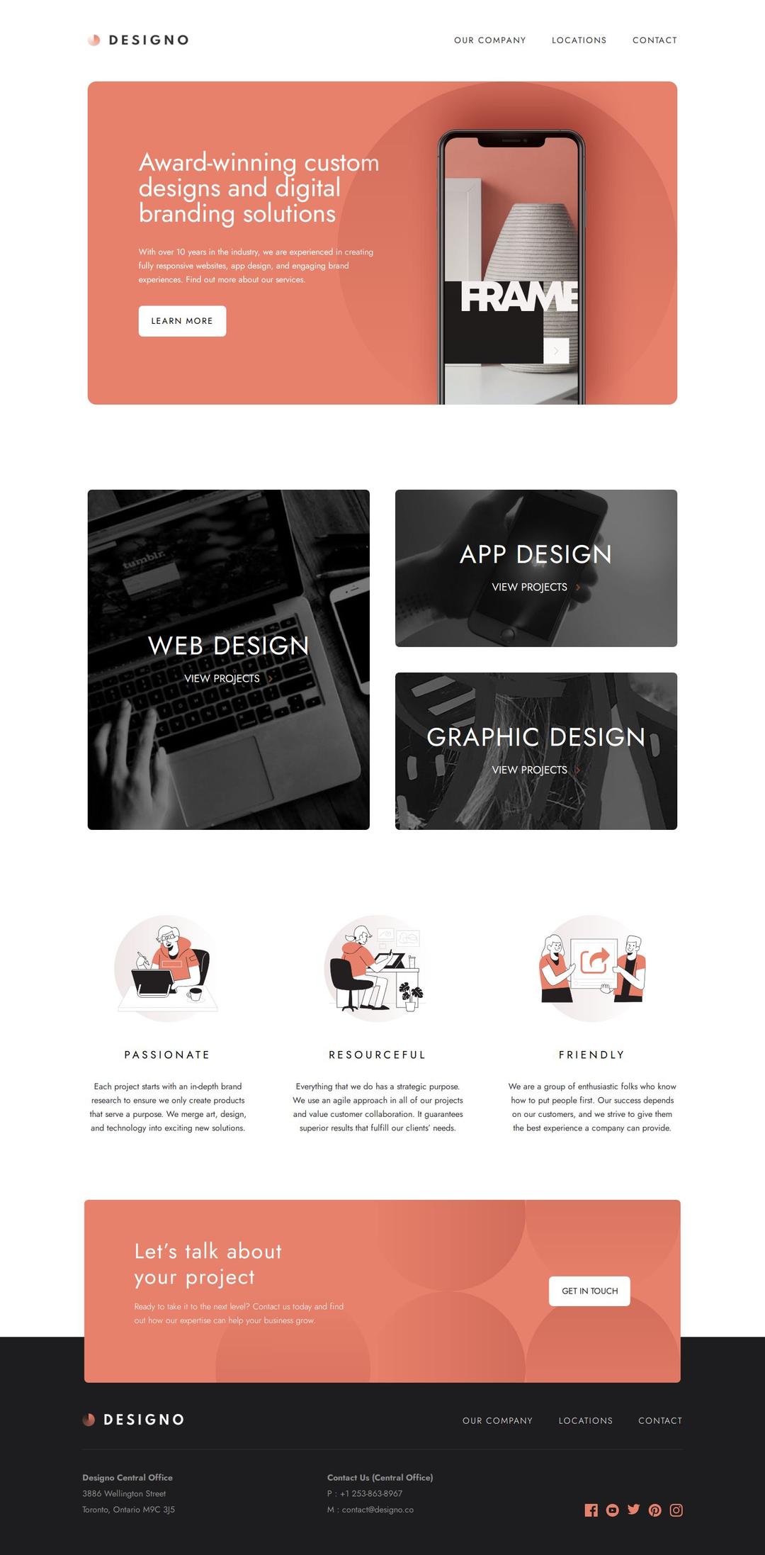 Frontend Mentor | Designo solution, React, Typescript, Tailwind & Leaflet coding challenge solution