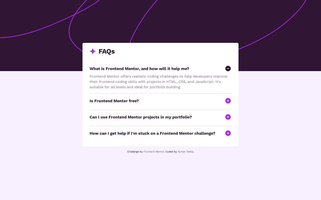 Frontend Mentor | Responsive FAQ Accordion Using Tailwind CSS & Keyboard Navigation coding ...