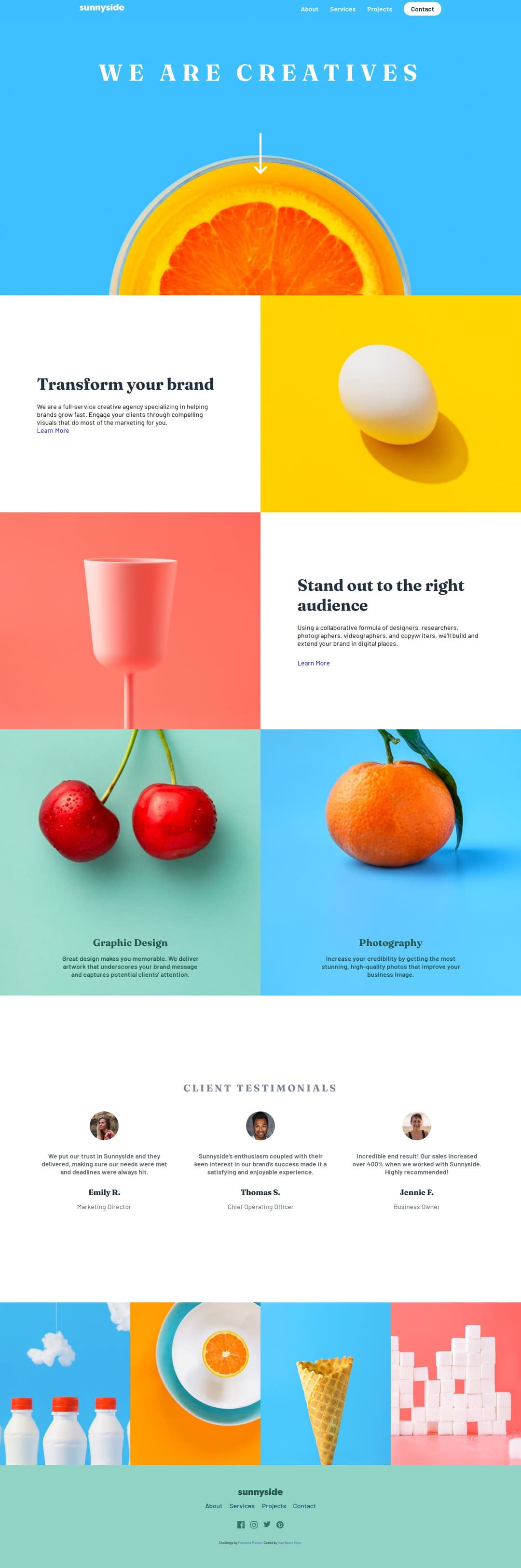 Frontend Mentor | Responsive landing page HTML CSS JavaScript coding challenge solution