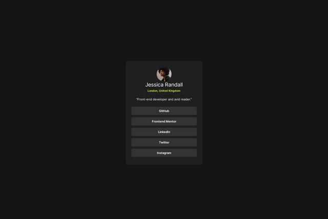 Frontend Mentor | social-links-profile using HTML and CSS (Flexbox) coding challenge solution