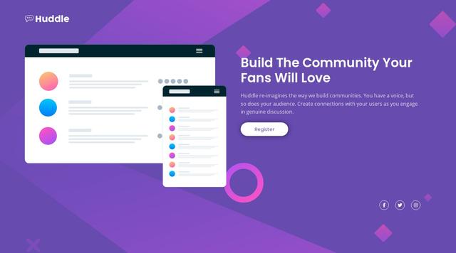 Frontend Mentor | A simple Huddle landing page using simple html and css coding challenge solution