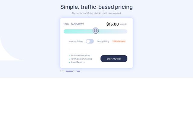 Frontend Mentor | Interactive Pricing Component coding challenge solution