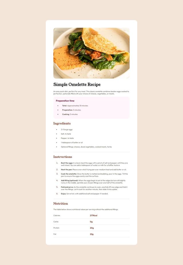 Frontend Mentor | Simple recipe page using HTML & CSS coding challenge ...