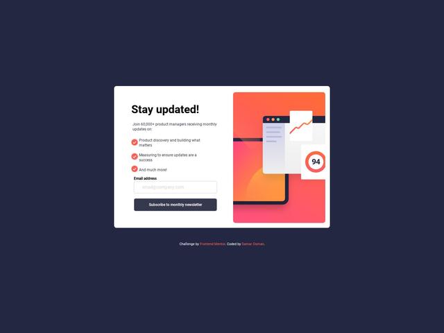 Frontend Mentor | Newsletter-sign-up HTML-TAILWINDCSS- JS coding challenge solution