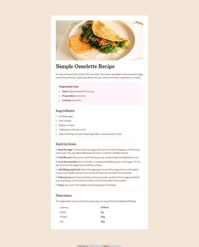 Frontend Mentor Recipe Page Using Flexbox And Tailwind Css Coding Challenge Solution