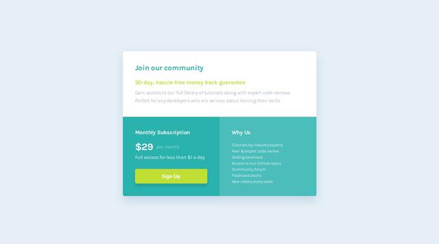 Frontend Mentor | Responsive Single Price Grid HTML & CSS coding challenge solution