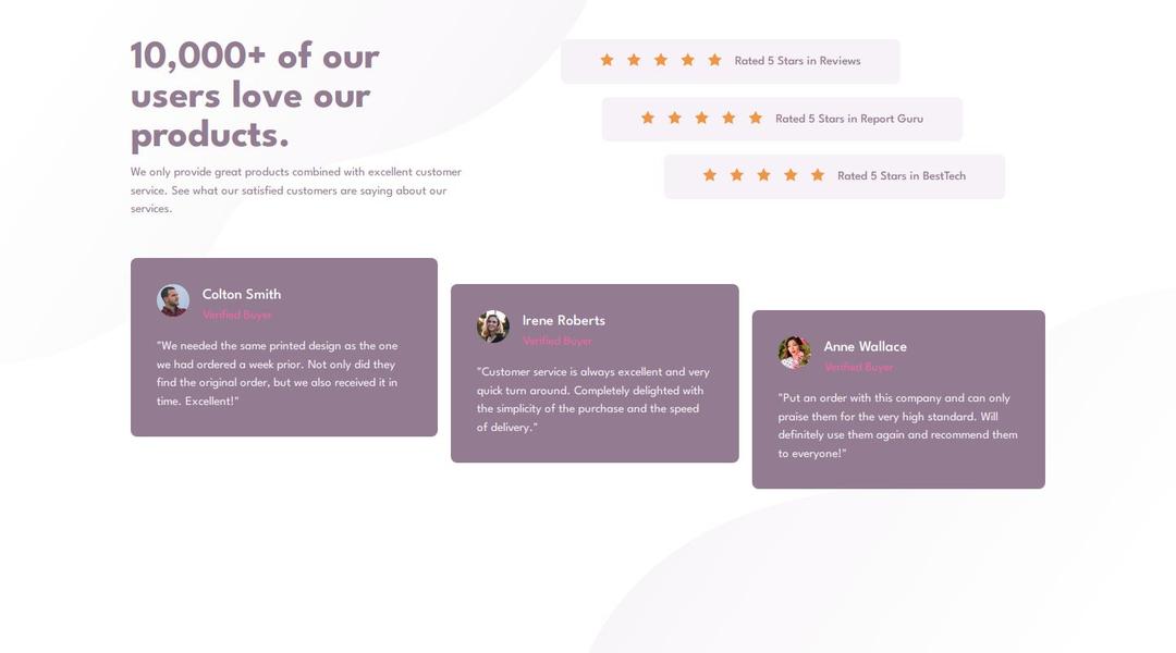 Frontend Mentor | Social Proof Section Using HTML and CSS coding challenge solution