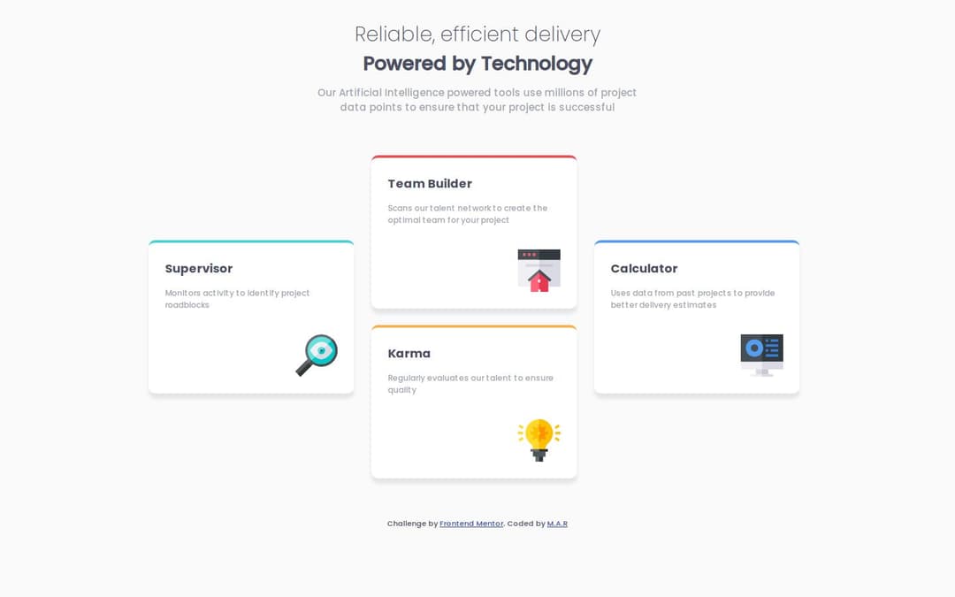 Frontend Mentor | Four card feature section coding challenge solution