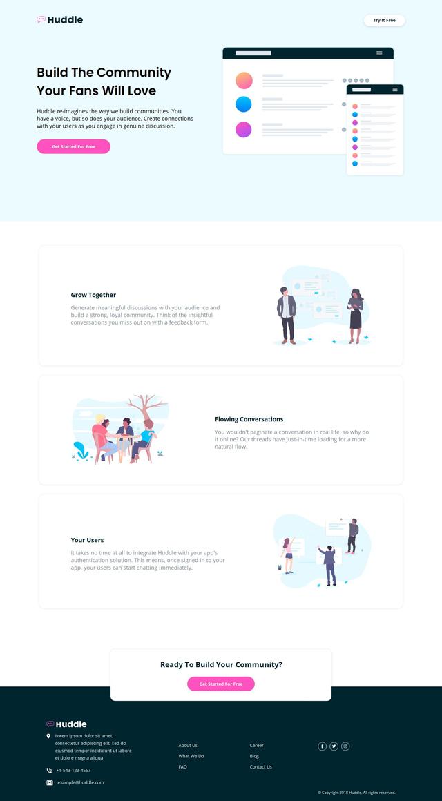 Frontend Mentor | huddle feature coding challenge solution