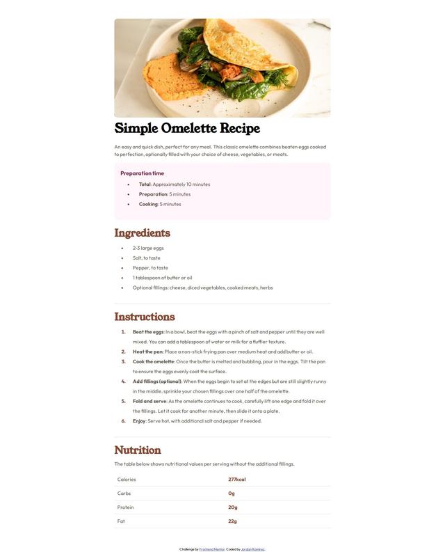 Frontend Mentor | Recipe page using HTML & CSS coding challenge solution