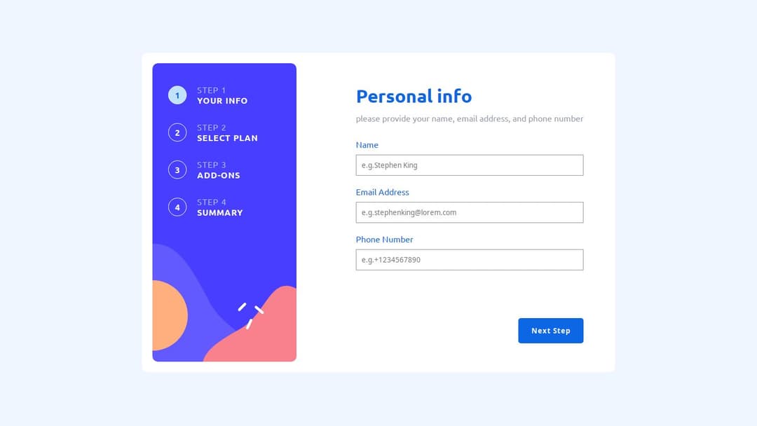 Frontend Mentor | Responsive multi-step form using vue coding challenge solution