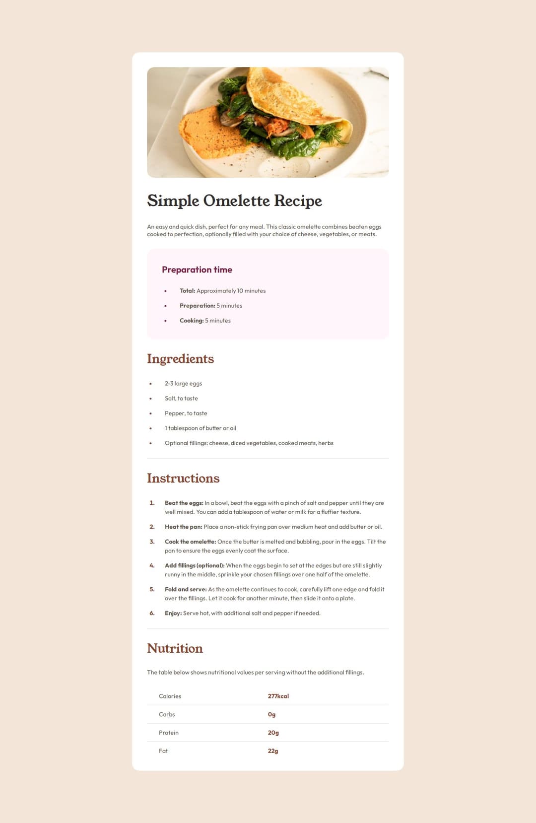 Frontend Mentor | Recipe page w/ HTML & CSS coding challenge solution