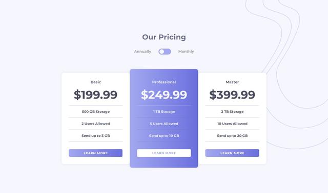 Frontend Mentor | Responsive Pricing Component with Toggle master coding challenge solution
