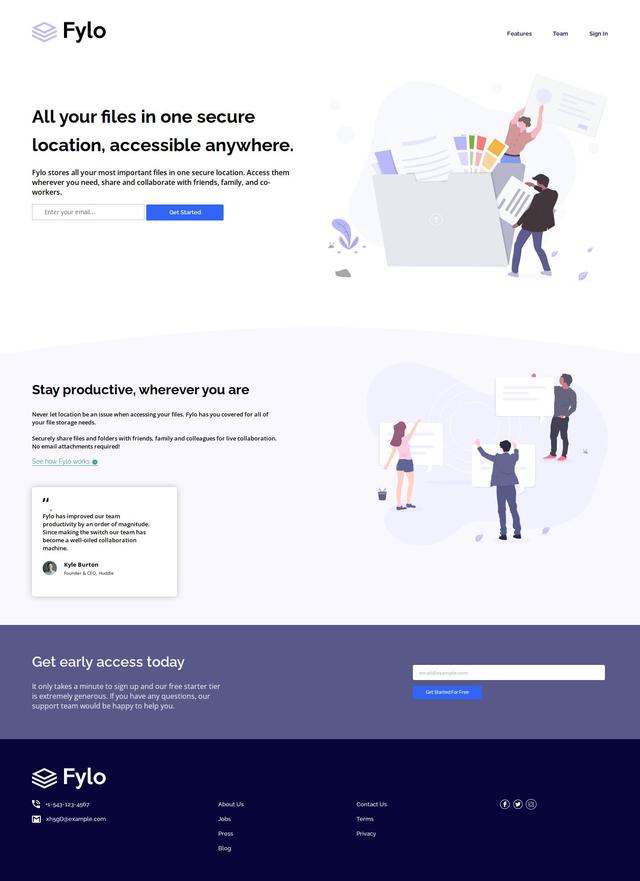 Frontend Mentor | flyo-landing-page coding challenge solution