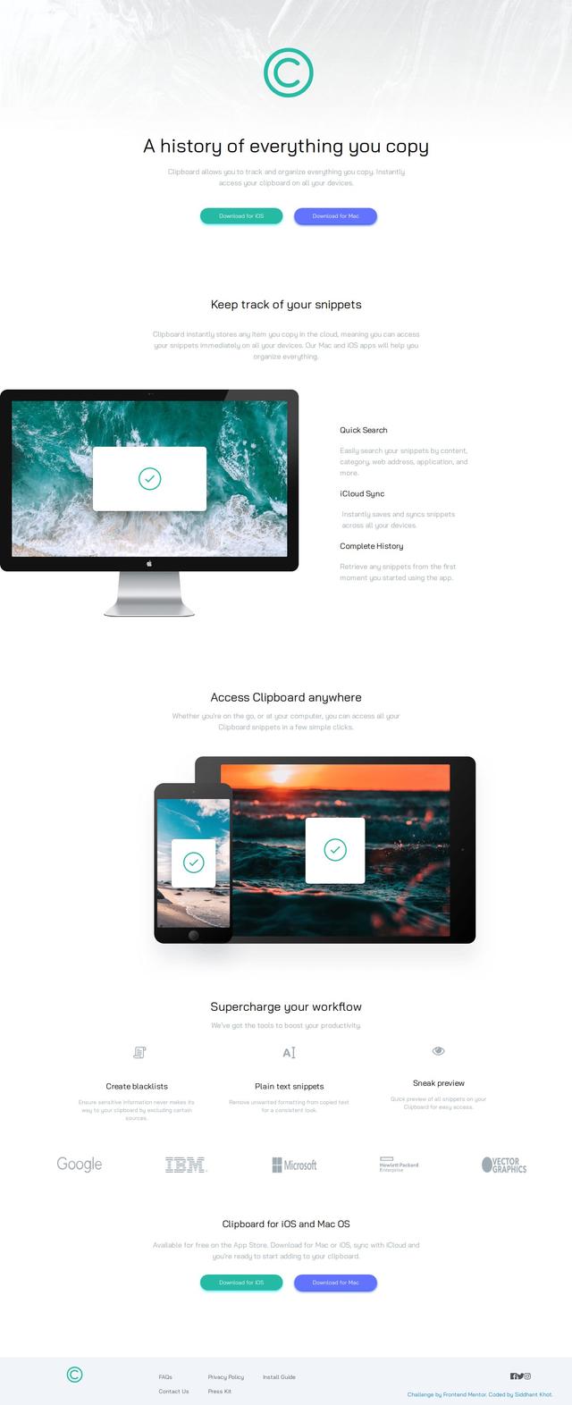 Frontend Mentor | Responsive landing page coding challenge solution