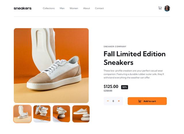 Frontend Mentor | Ecommerce Product Page 🛍️🛍️ w/HTML, CSS & JS coding challenge solution