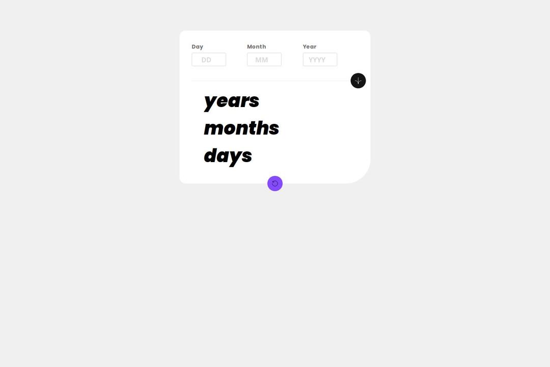Frontend Mentor Responsive Age Calculation Application With Css Grid And Flexbox Coding