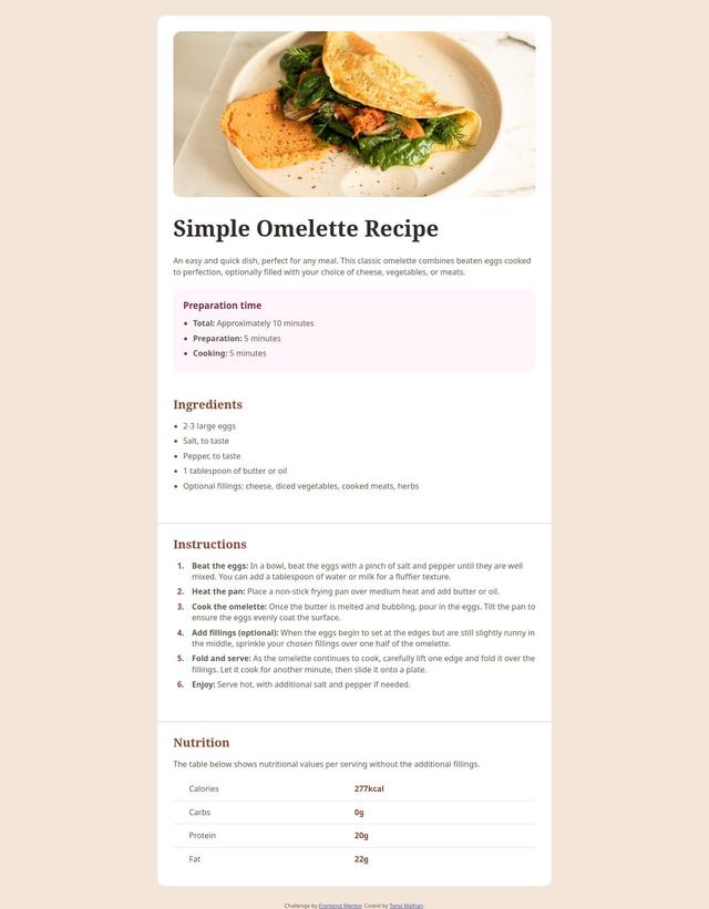 Frontend Mentor | Recipe Page using HTML and CSS coding challenge solution