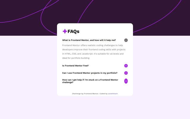 Frontend Mentor | Responsive FAQs page coding challenge solution