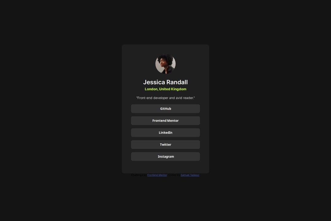 Frontend Mentor | Social links profile CSS HTML Flex-box coding challenge solution