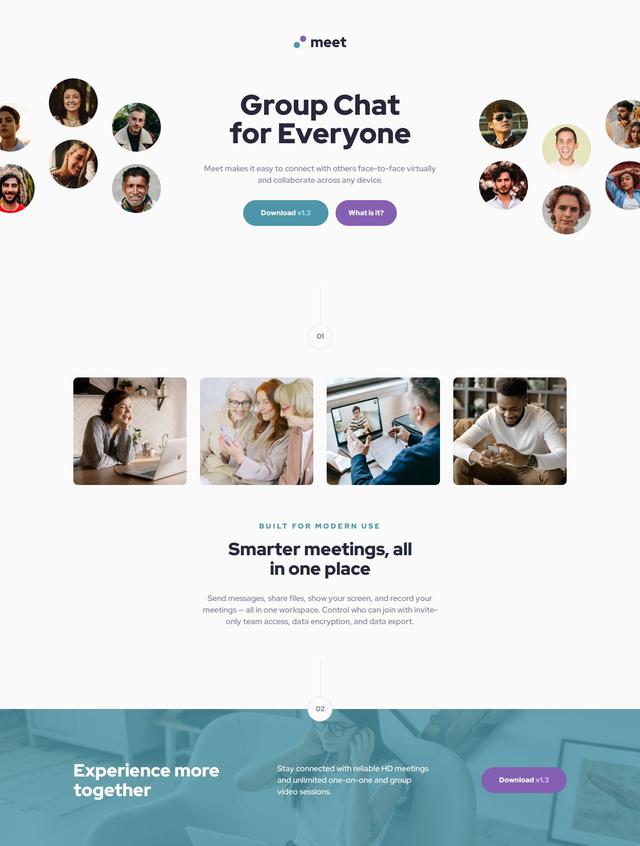 Frontend Mentor | Fully Responsive Meet Landing page using HTML, CSS, Flexbox, BEM. coding ...