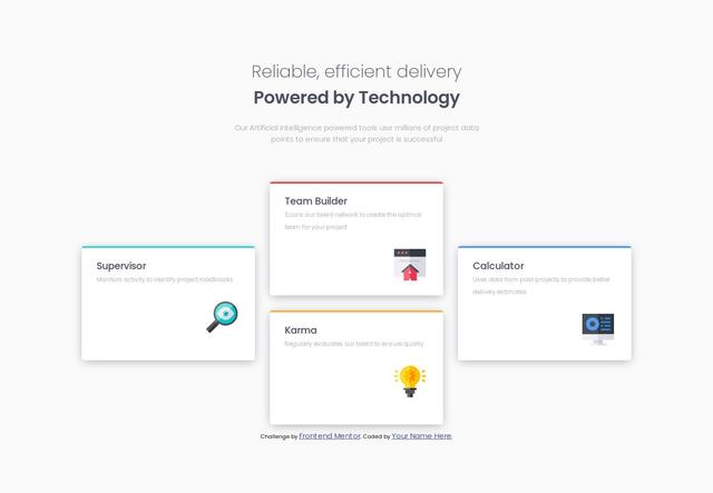 Frontend Mentor Four Card Feature Section Coding Challenge Solution