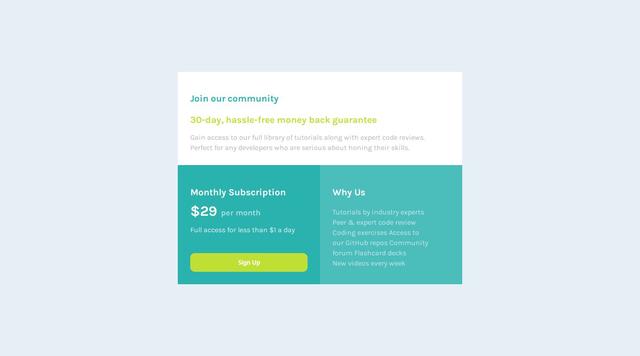 Frontend Mentor Single Price Grid Component With Css Grid Coding