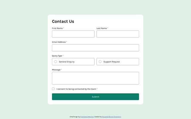 Frontend Mentor | Contract form - HTML, CSS, JS coding challenge solution
