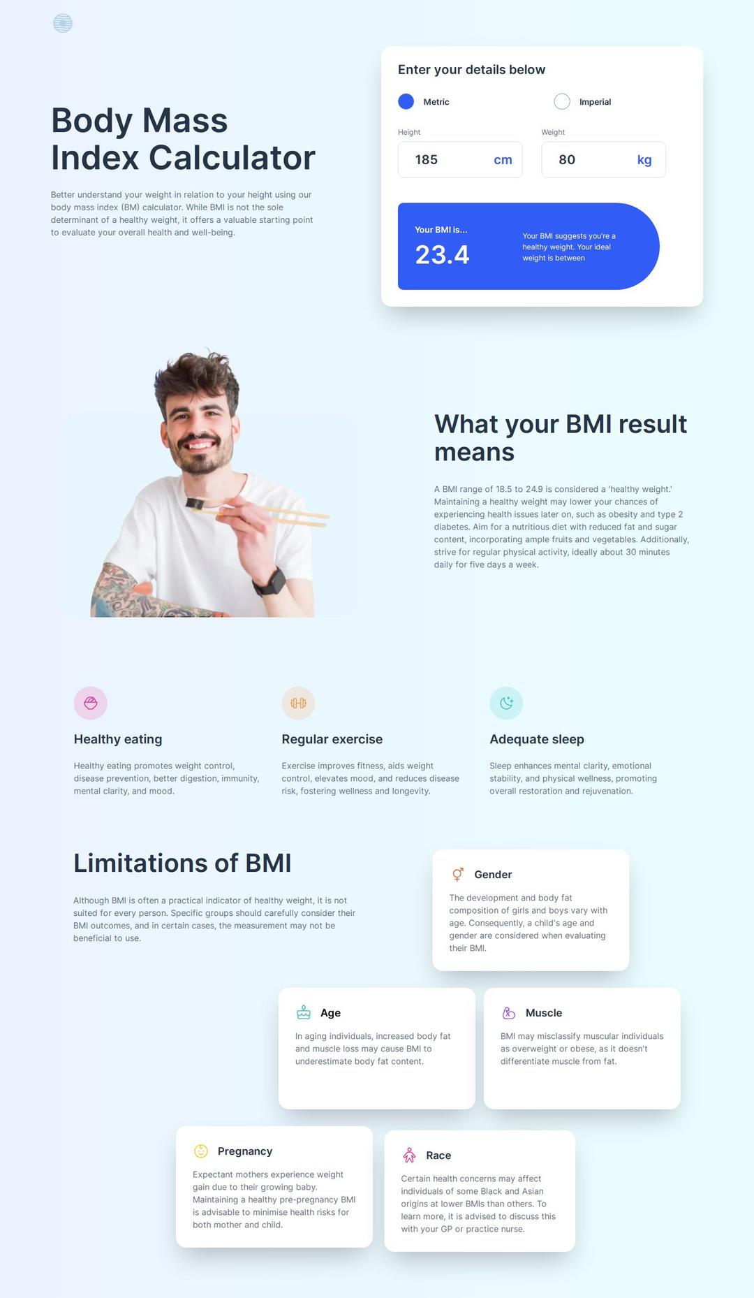 Frontend Mentor | Body mass index calculator coding challenge solution