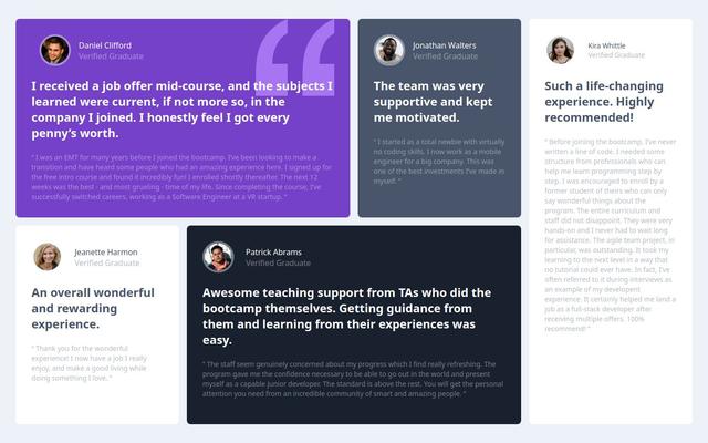Frontend Mentor Responsive Grid Testimonials Coding Challenge Solution