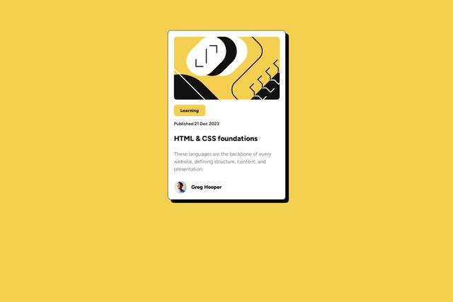 Frontend Mentor | Simple HTML, CSS blog preview card coding challenge solution