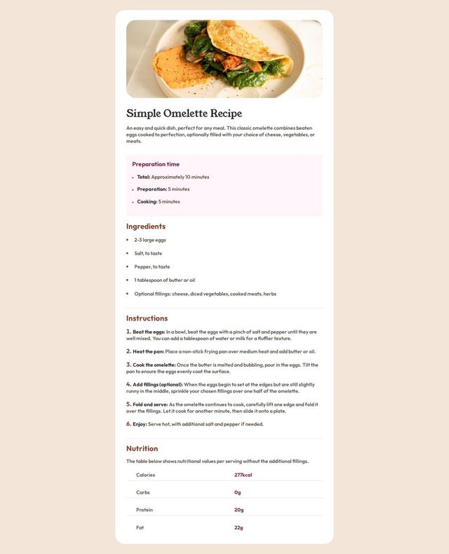 Frontend Mentor | Recipe Page using BEM Methodology and Class Selectors ...
