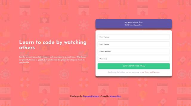 Frontend Mentor | Sign Up Form with verification coding challenge solution