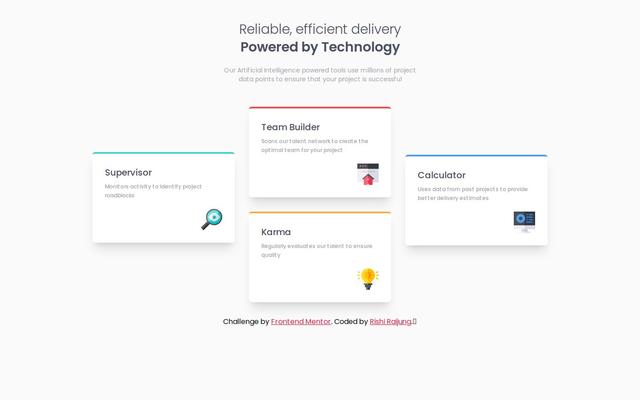 Frontend Mentor Responsive Four Card Section With Tailwind Css
