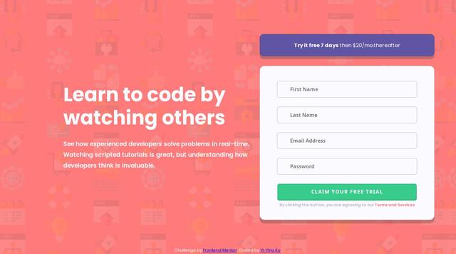 Frontend Mentor | Intro Component with signup form coding challenge solution