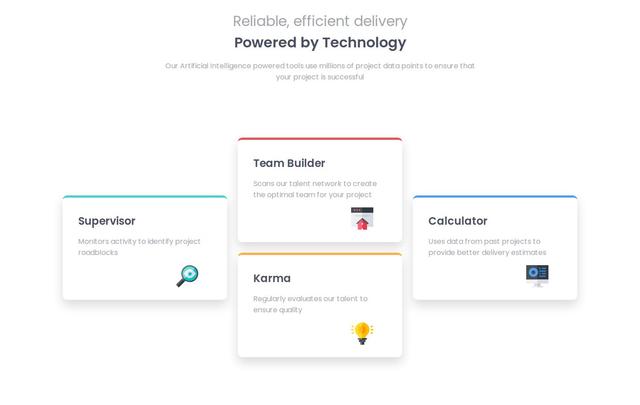 Frontend Mentor | Four card section with CSS grid coding challenge solution