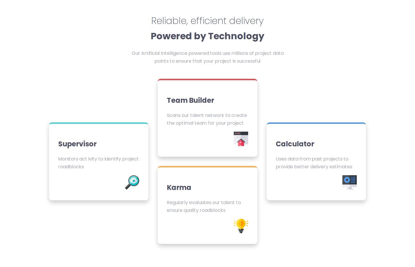 Frontend Mentor | Four card feature section coding challenge solution