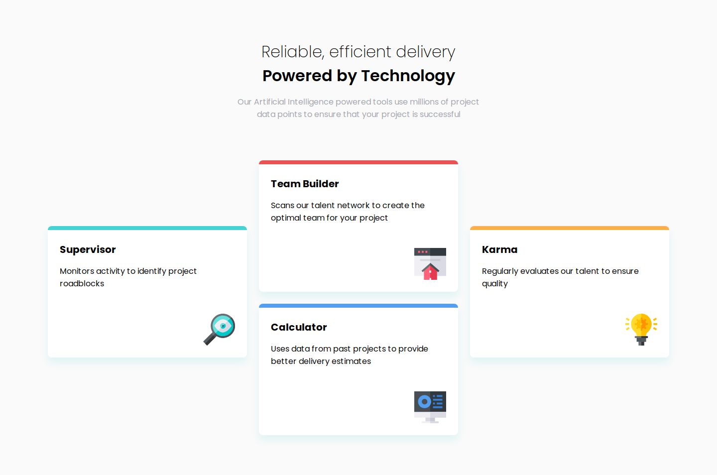 Frontend Mentor | Four Card Feature Section coding challenge solution
