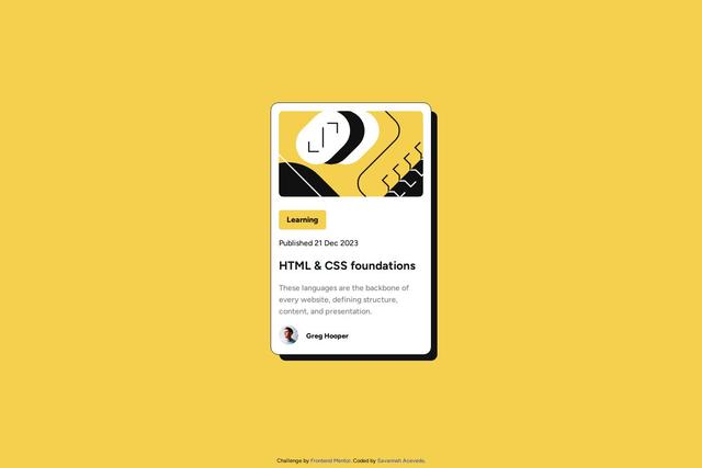 Frontend Mentor Blog Preview Card Using Grid And Bem Coding Challenge Solution