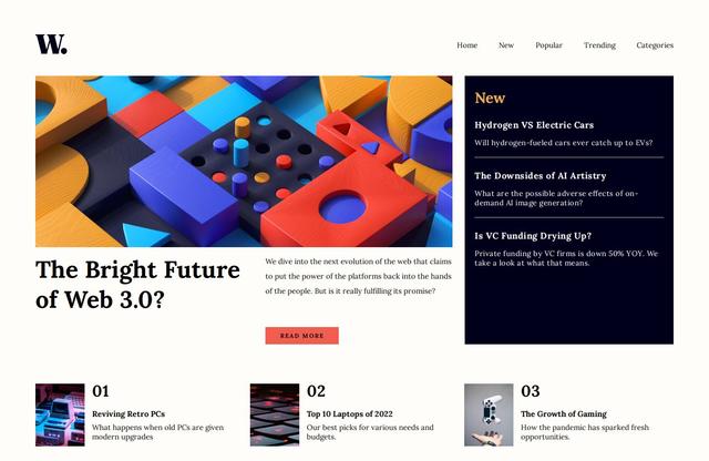 Frontend Mentor News Homepage Using Html Css And A Bit Of Js Coding