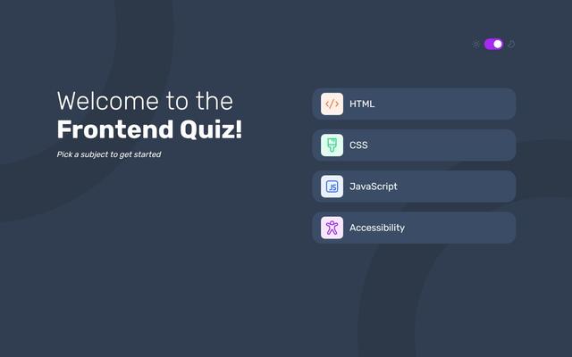Frontend Mentor | Frontend Quiz App - (HTML, CSS, Javascript) coding challenge solution
