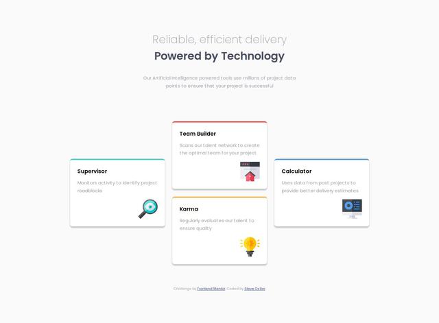 Frontend Mentor Four Card Feature Section Solution Coding Challenge Solution