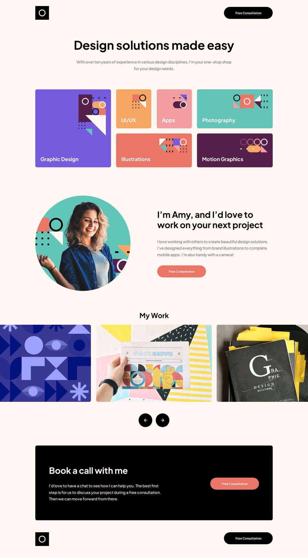 Frontend Mentor | Single-page design portfolio coding challenge solution