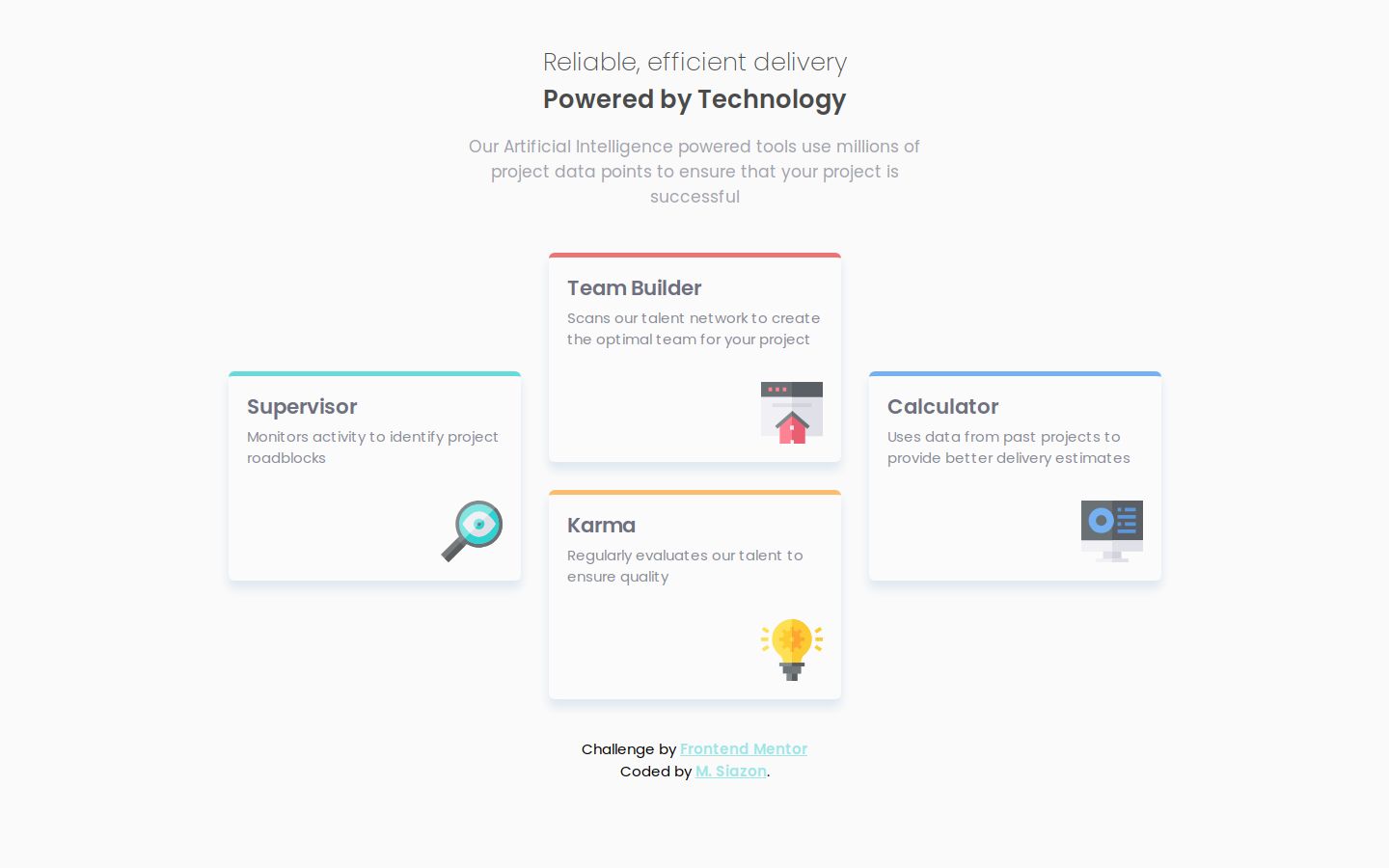Frontend Mentor | Four card feature section: Responsive Mobile-First using advance SCSS coding ...