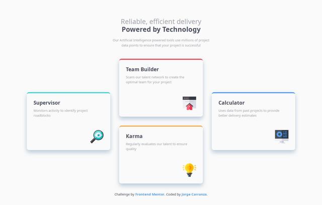Frontend Mentor Four Card Feature Css And Html Coding Challenge Solution