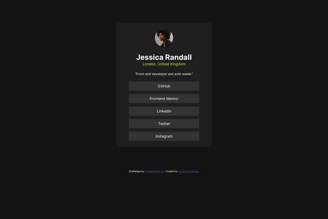 Frontend Mentor | Socoal links profile using grid and flexbox coding challenge solution