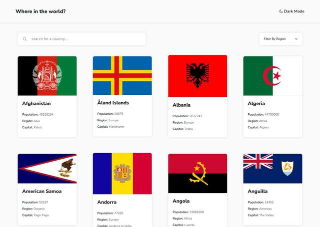Frontend Mentor | Responsive country list app with full details and light and dark mode coding ...